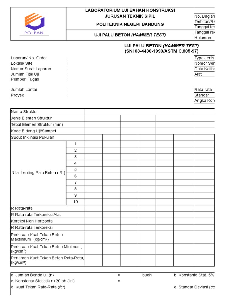 Form Uji NDT-DT | PDF