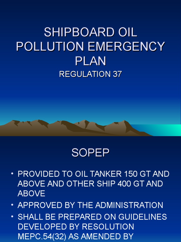 Shipboard Oil Pollution Emergency Plan | PDF