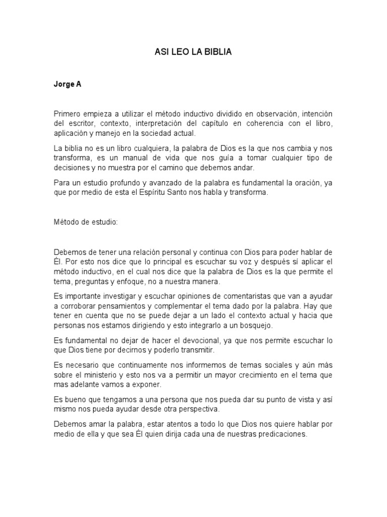 Asi Leo La Biblia Pdf Biblia Dios