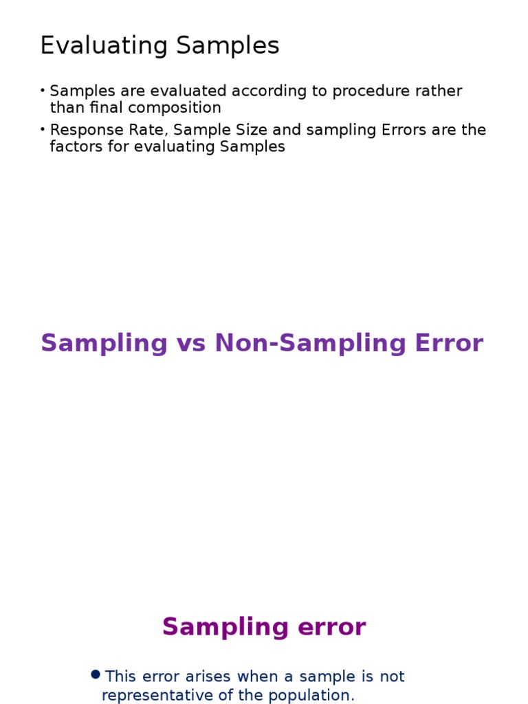 Sampling Errors | PDF | Sampling (Statistics) | Sample Size Determination