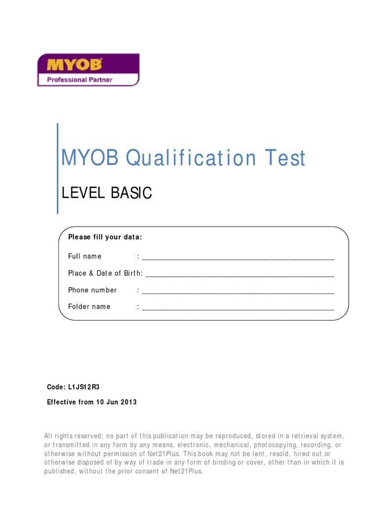 Soal Latihan MYOB | PDF | Cheque | Invoice