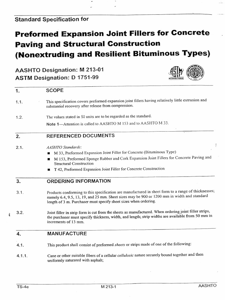 Aashto M-213-01 | PDF