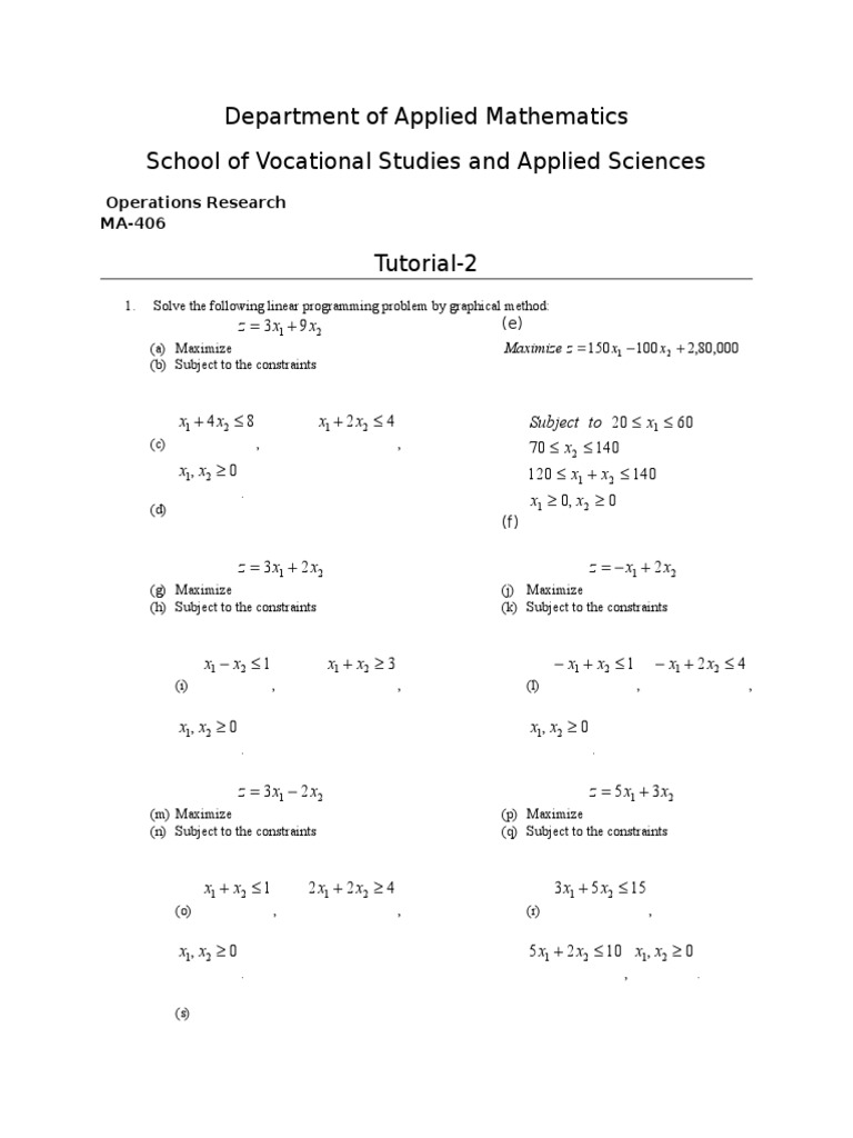 Solving Linear Programming Problems Graphically Tutorial Examples On Maximizing Objective