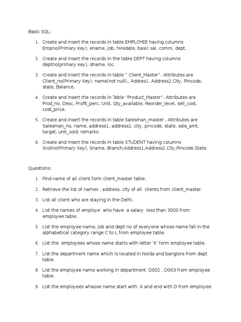Dbs Lab Assignment | PDF | Sql | Data Management Software