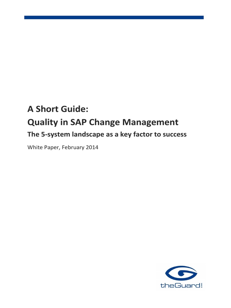 A Short Guide: Quality in SAP Change Management: The 5-System Landscape ...