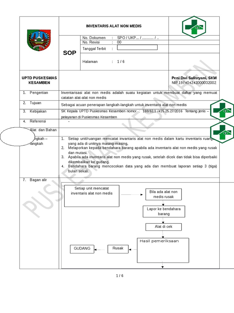 Sop Inventaris Alat Habis Pakai | PDF | Kesehatan Holistik