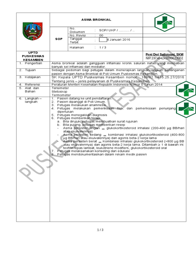 SOP Asma Bronkial | PDF