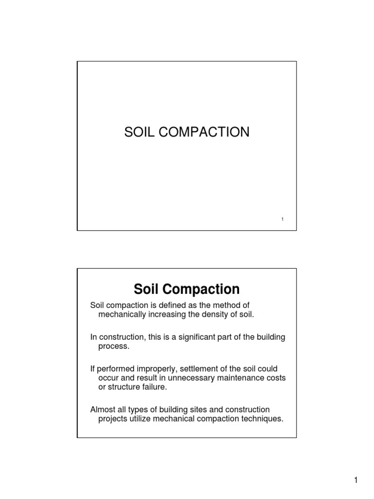 CIVL354 Notes 1 Soil Compaction | PDF | Soil | Density