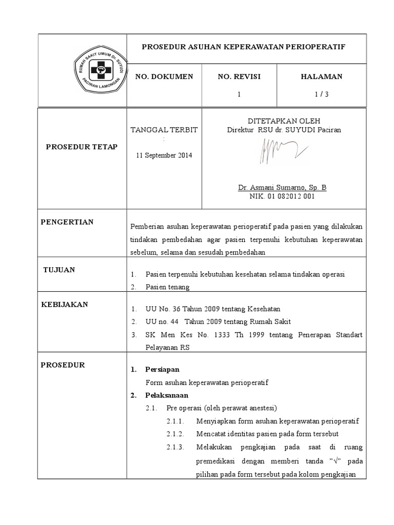 55 Asuhan Keperawatan Perioperatif | PDF | Sains & Matematika