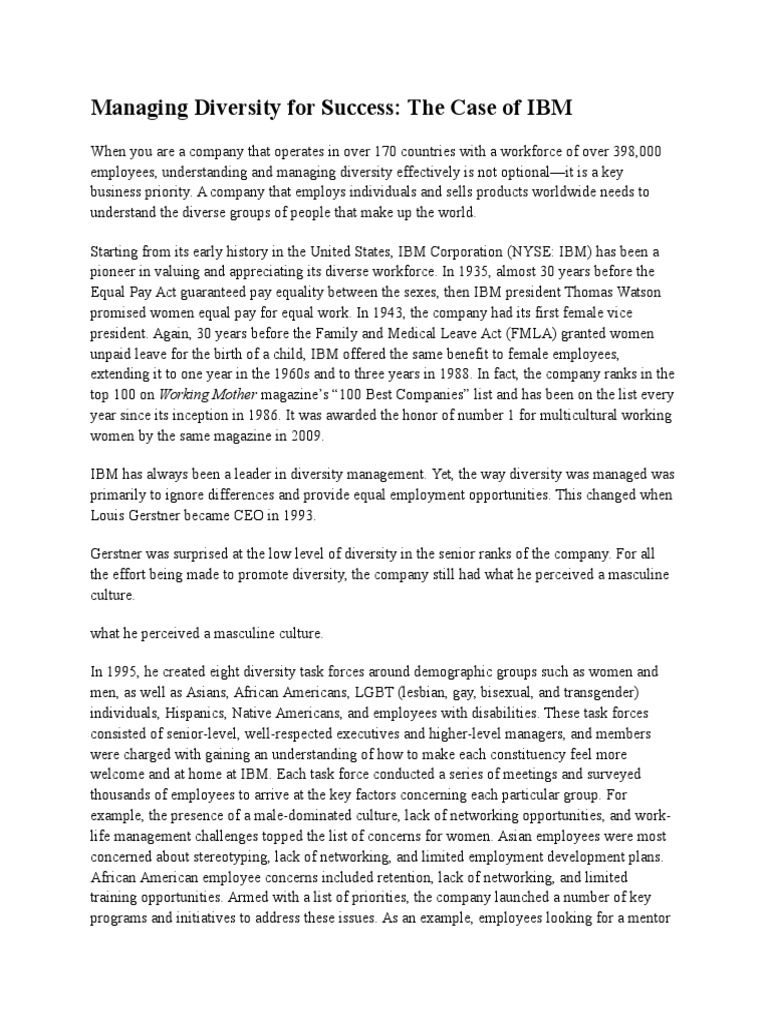 Case Study IBM | PDF | Ibm | Multiculturalism