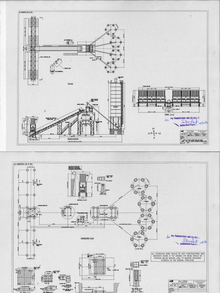Batching Plant Foundation Drawing | PDF | Travel | Technology & Engineering