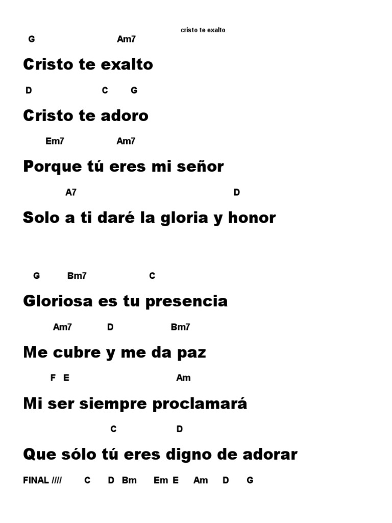 Cristo Te Exalto | PDF