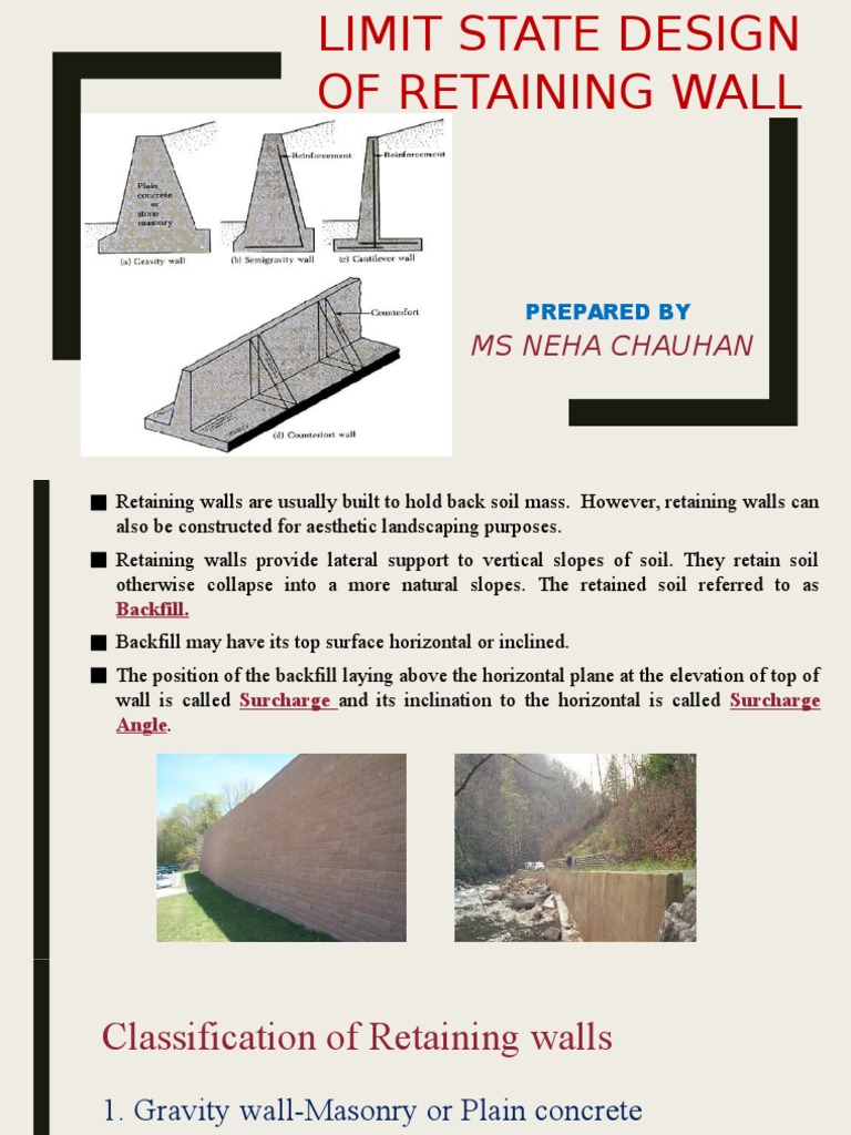 Design of Cantilever Retaining Wall | PDF | Architectural Elements ...