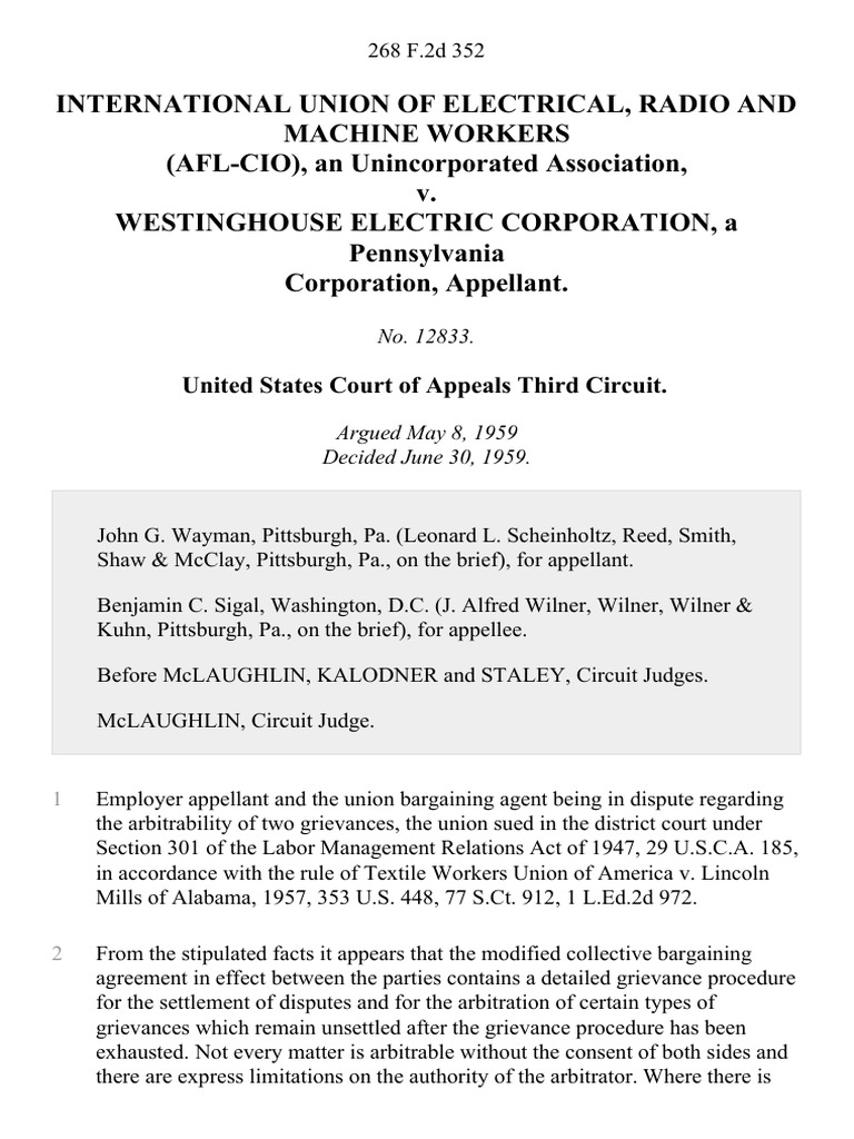 International Union of Electrical, Radio and MacHine Workers (Afl-Cio ...