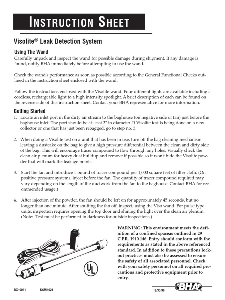 Visolite Instructions | PDF | Building Engineering | Mechanical Engineering