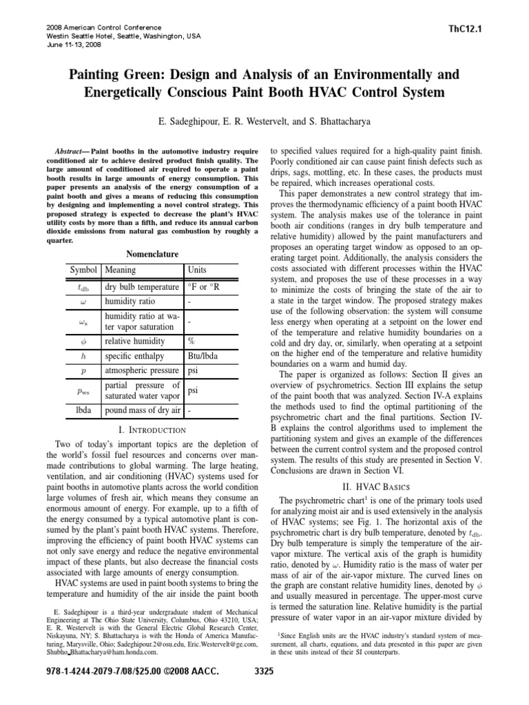 Paint Booth HVAC Control System | PDF | Hvac | Relative Humidity