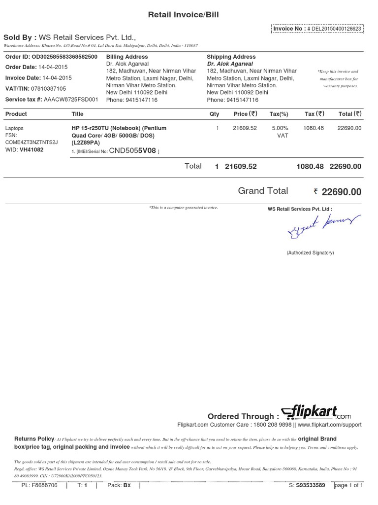 WS Retail Services Pvt. LTD. | PDF