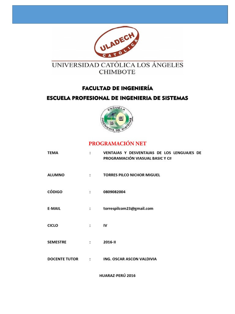 Ventajas y Desventajas de Visual Basic y C# | PDF | Básico | C Sharp ...