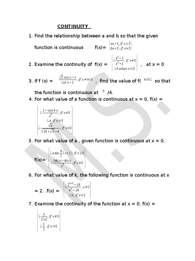 Continuity and Differentiability | PDF | Theoretical Physics | Functions And Mappings