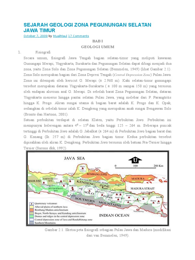 Sejarah Geologi Zona Pegunungan Selatan Jawa | PDF | Sains & Matematika