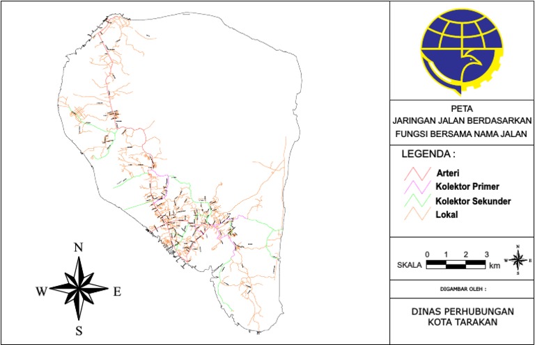 Peta Jaringan Jalan Berdasarkan Fungsi Dilengkapi Nama Jalan PDF | PDF