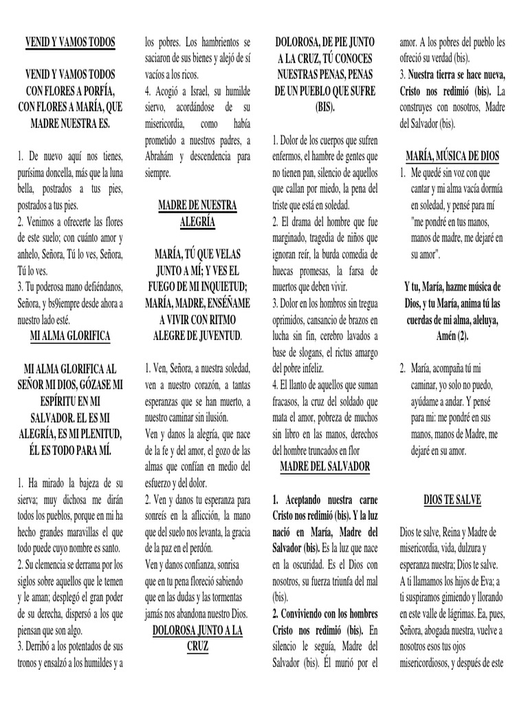 Cantos de La Virgen | PDF | María, madre de Jesús | Cristo (título)