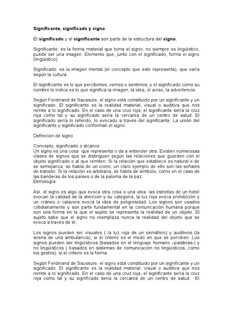 Significante, Significado y Signo | Imagen | Comunicación