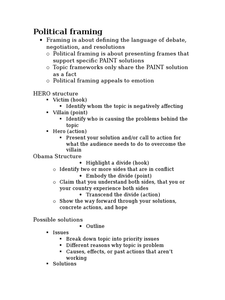Political Framing Techniques | PDF | Career & Growth
