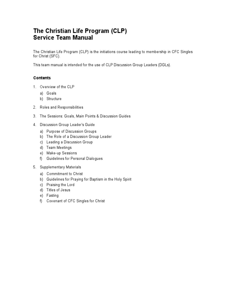 SFC | PDF | Baptism | Prayer