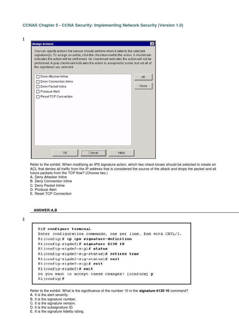 CCNA Security Exam Module 5 | PDF | Cisco Certifications | Internet Protocols