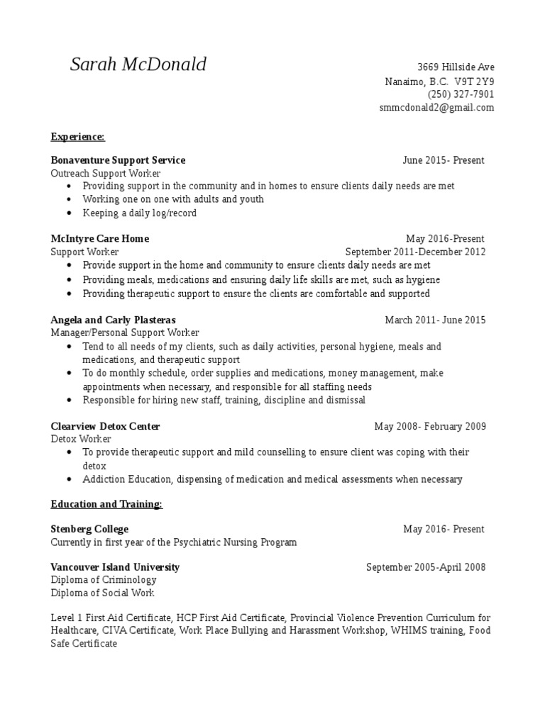 Sarah Resume 2016 | PDF