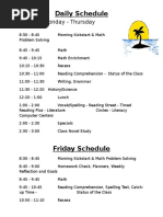 1st Grade Daily Class Schedule | PDF