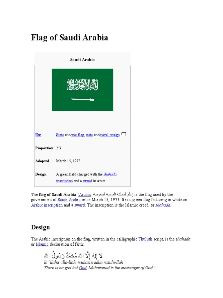 Flag of Saudi Arabia | Download Free PDF | Flag | Symbols