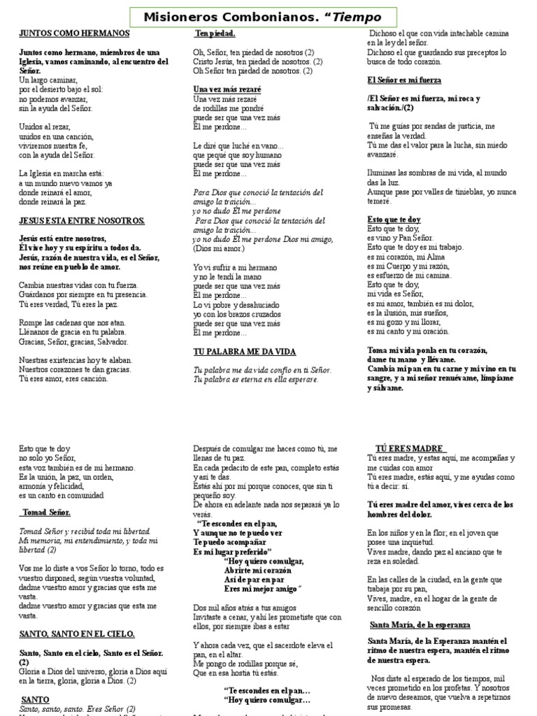 Cancionero Cantos de Cuaresma