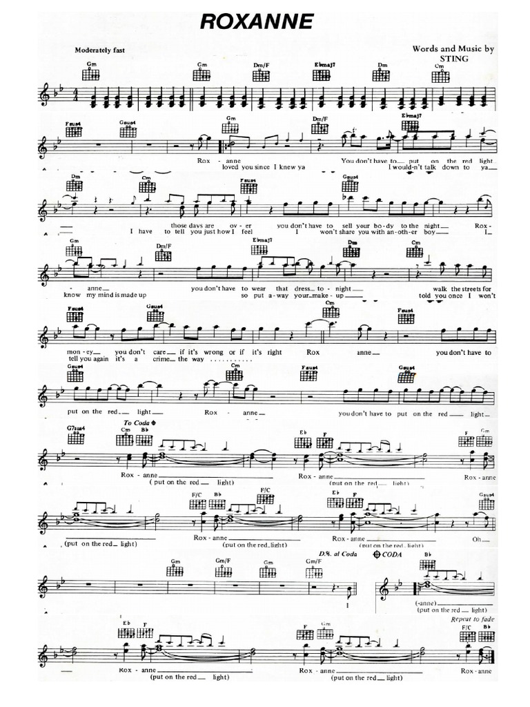 Partitura Roxanne - Police | PDF