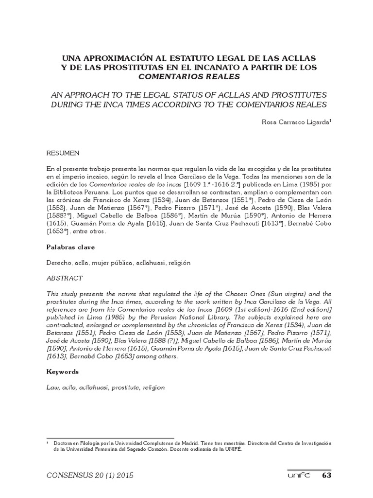 Acllas y Prostitutas | PDF | Imperio Inca | Perú
