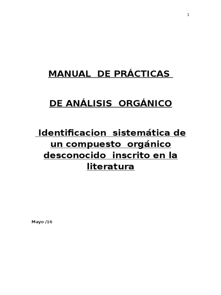 Manual de Análisis de Compuestos Orgánicos | PDF | Ultravioleta | Alcohol