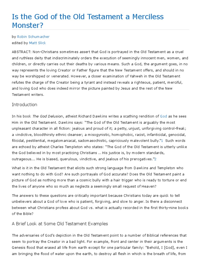 Is The God of The Old Testament A Merciless Monster | PDF | Sodom And ...