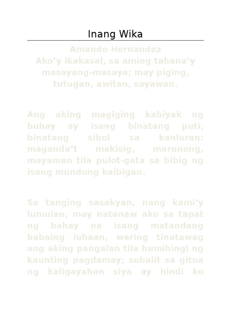 Inang Wika | PDF