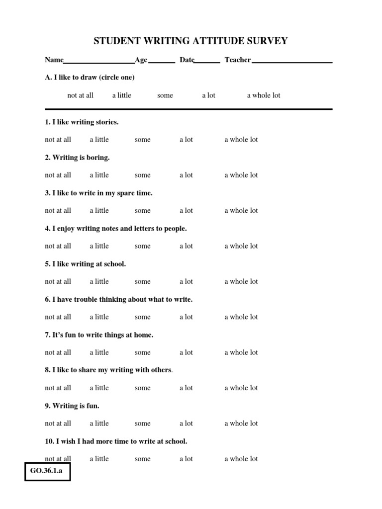 Attitude Survey Portrait | PDF | Question | Semiotics