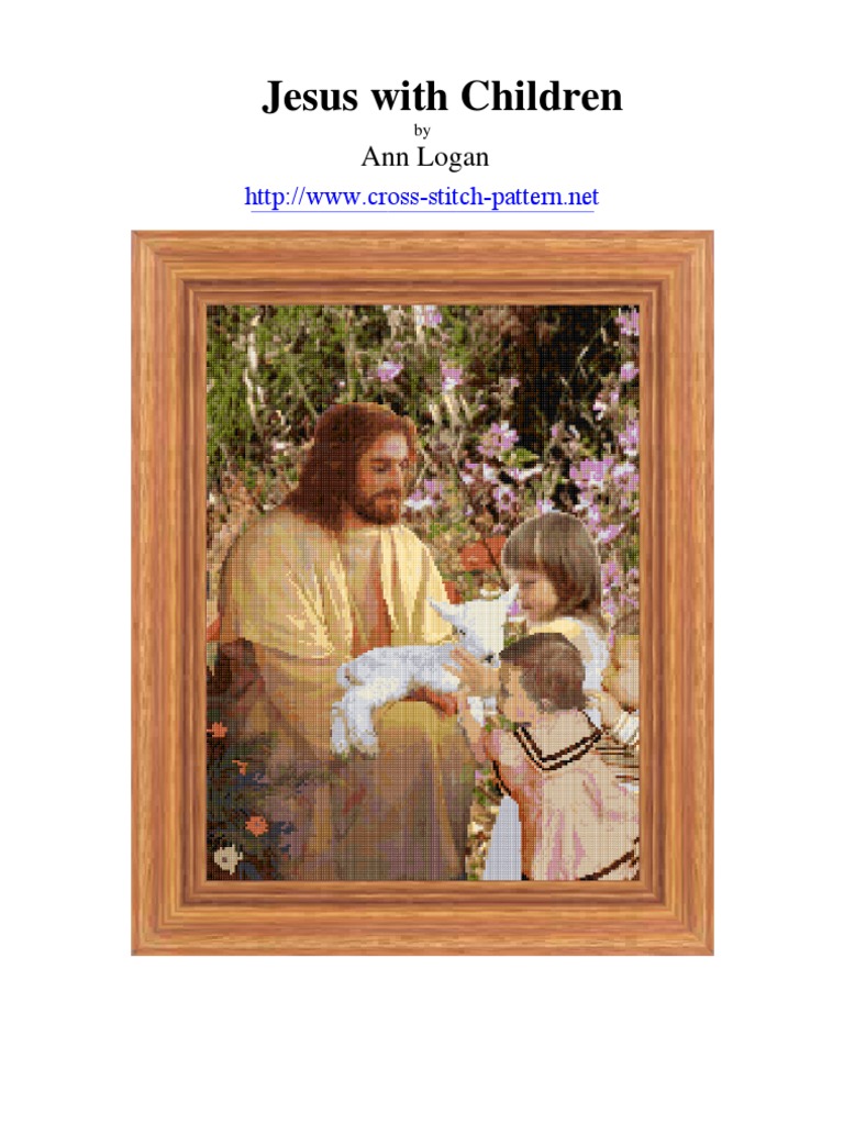 Jesus with Children Cross-Stitch Pattern | PDF | Cotton | Textile Arts
