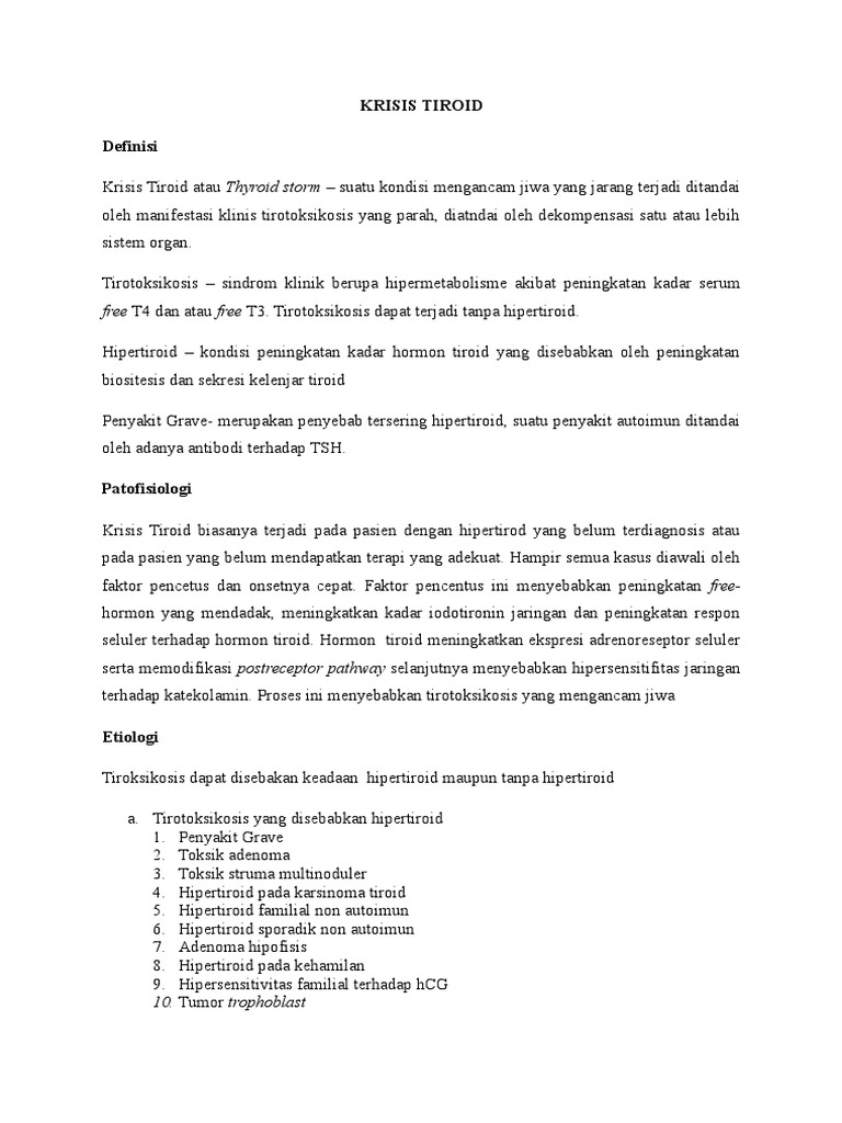 Panduan Krisis Tiroid: Gejala dan Penanganan | PDF