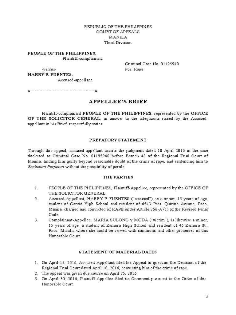 Appellee's Brief | PDF | Testimony | Brief (Law)