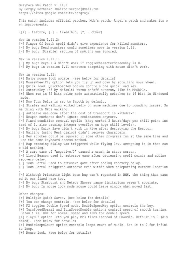 MM6 Patch Read Me | PDF | Icon (Computing) | Software Bug