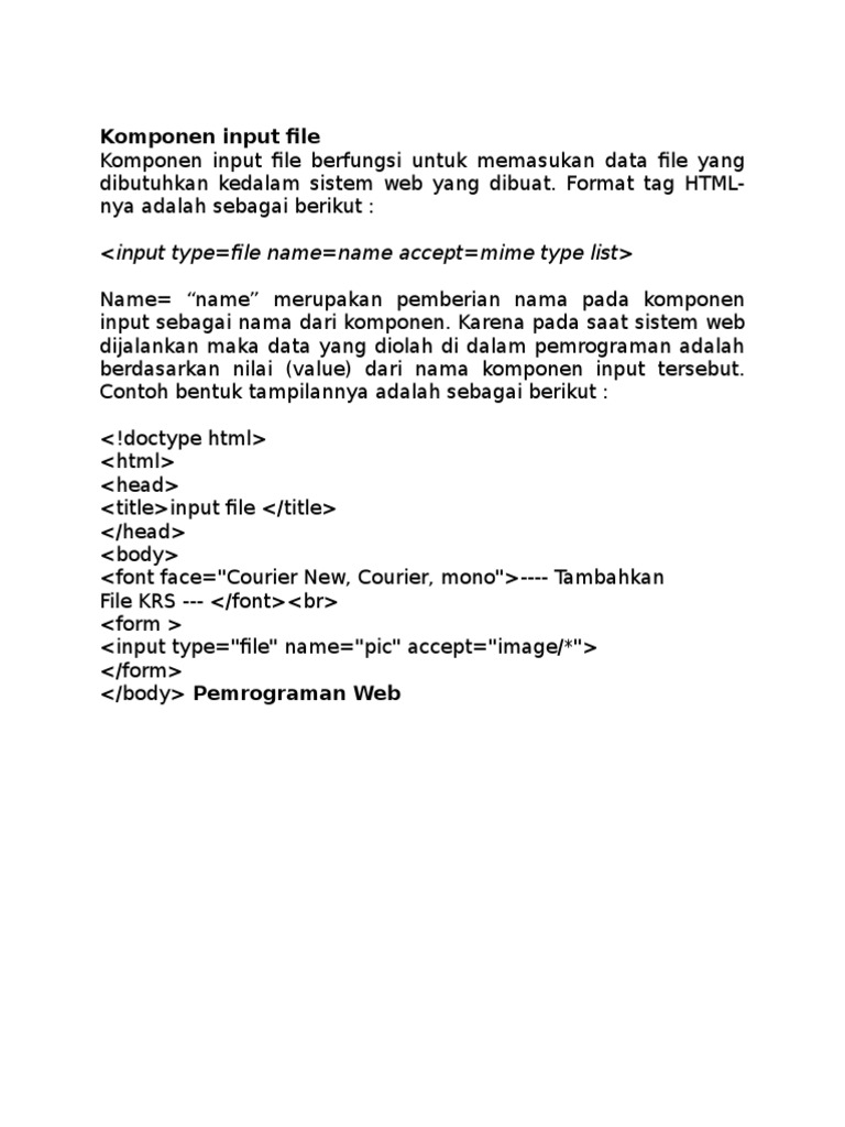 Komponen Input File | PDF