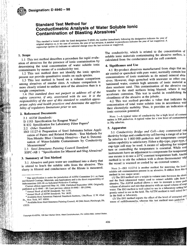 Astm D 4940-98 | PDF