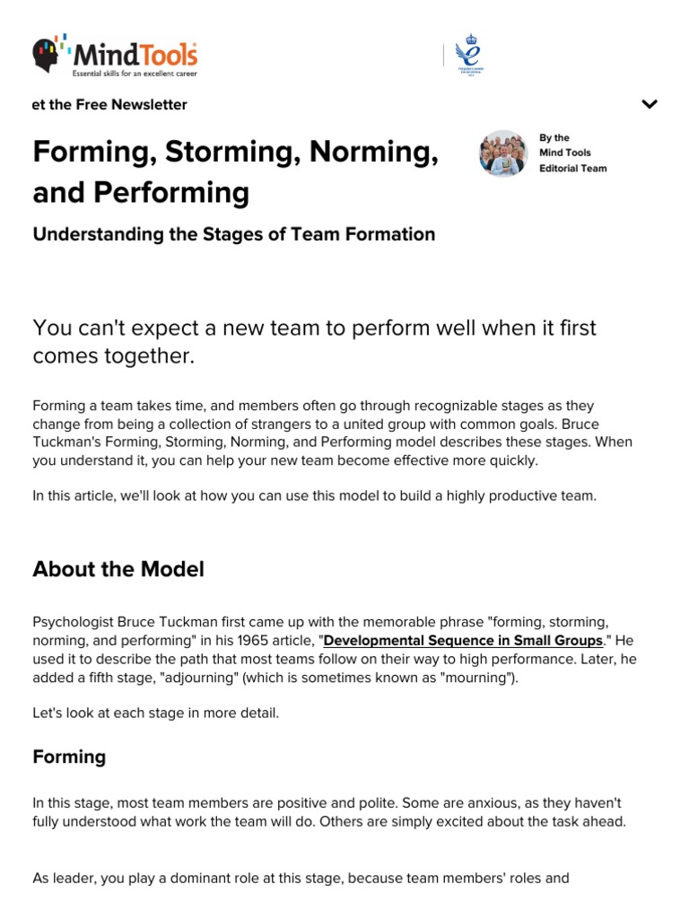 Forming, Storming, Norming, and Performing | PDF | Leadership ...