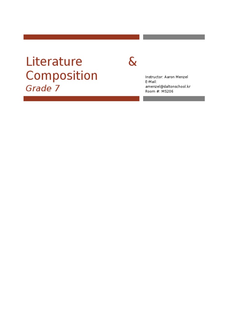 Literature & Composition: Grade 7 | PDF