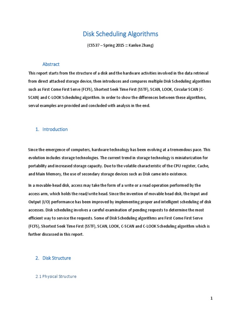Disk Scheduling Algorithms Explained | PDF | Computer Data Storage | Disk Storage