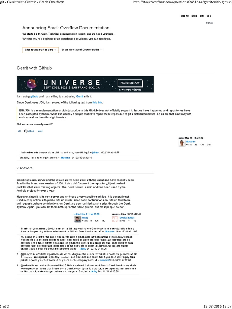 Git - Gerrit With Github - Stack Overflow | PDF | System Software | Application Software